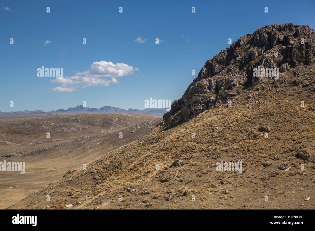 South America, Peru, Andes Mountains high above Lima, viewed from ...
