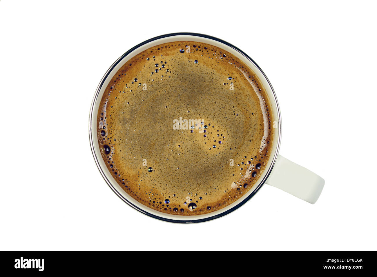 cup of coffee from the top isolated on white Stock Photo - Alamy