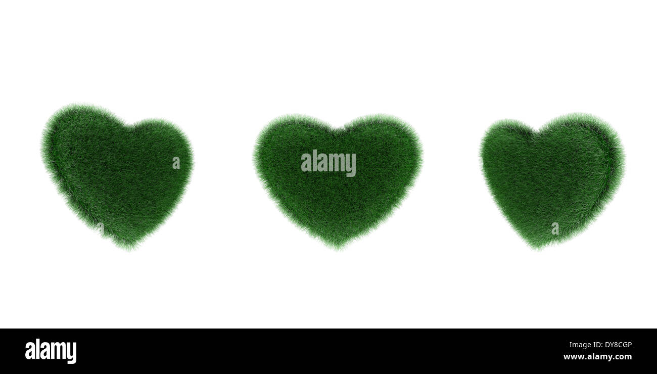 grass heart shaped isolated on white background Stock Photo - Alamy