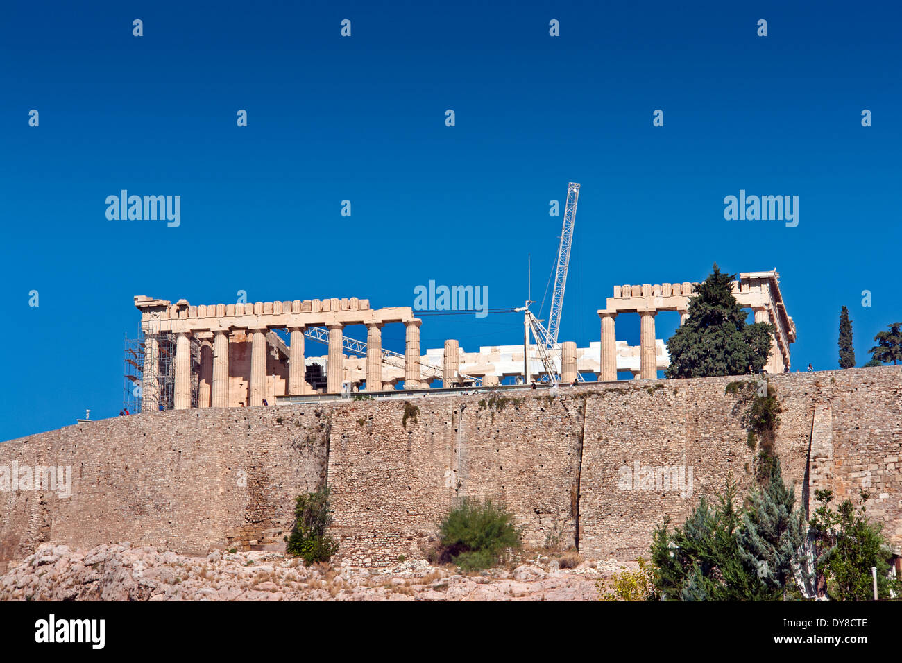 The Parthenon on the Acropolis, Athens, Greece, undergoing restoration ...