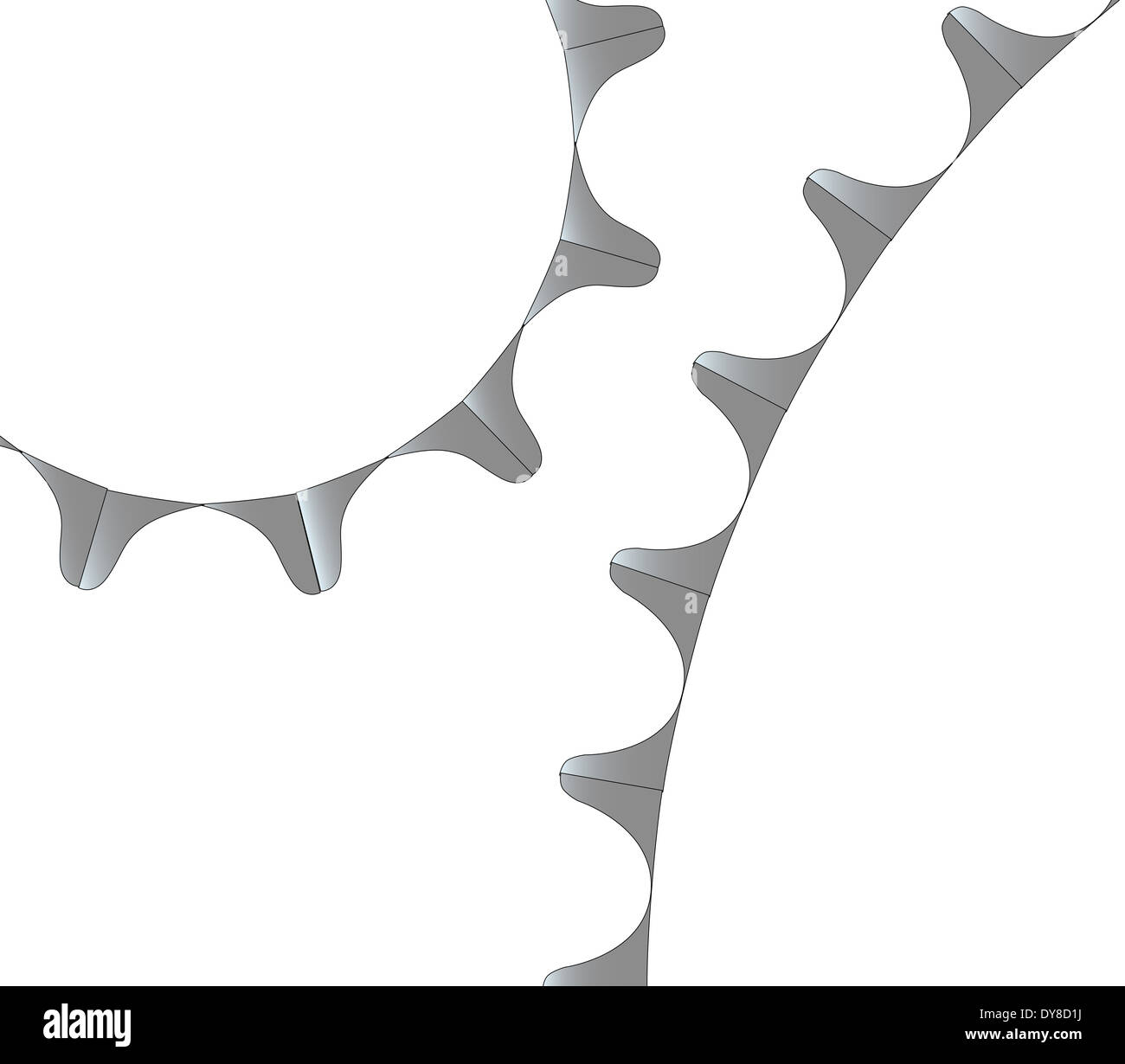 Teeth on a bicycle cog isolated over a white background Stock Photo - Alamy