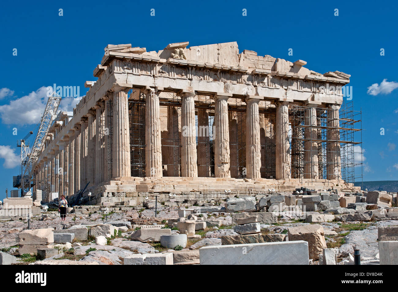 The Parthenon on the Acropolis, Athens, Greece, undergoing restoration ...