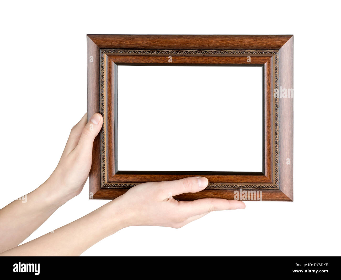Frame in hand on white background Stock Photo - Alamy