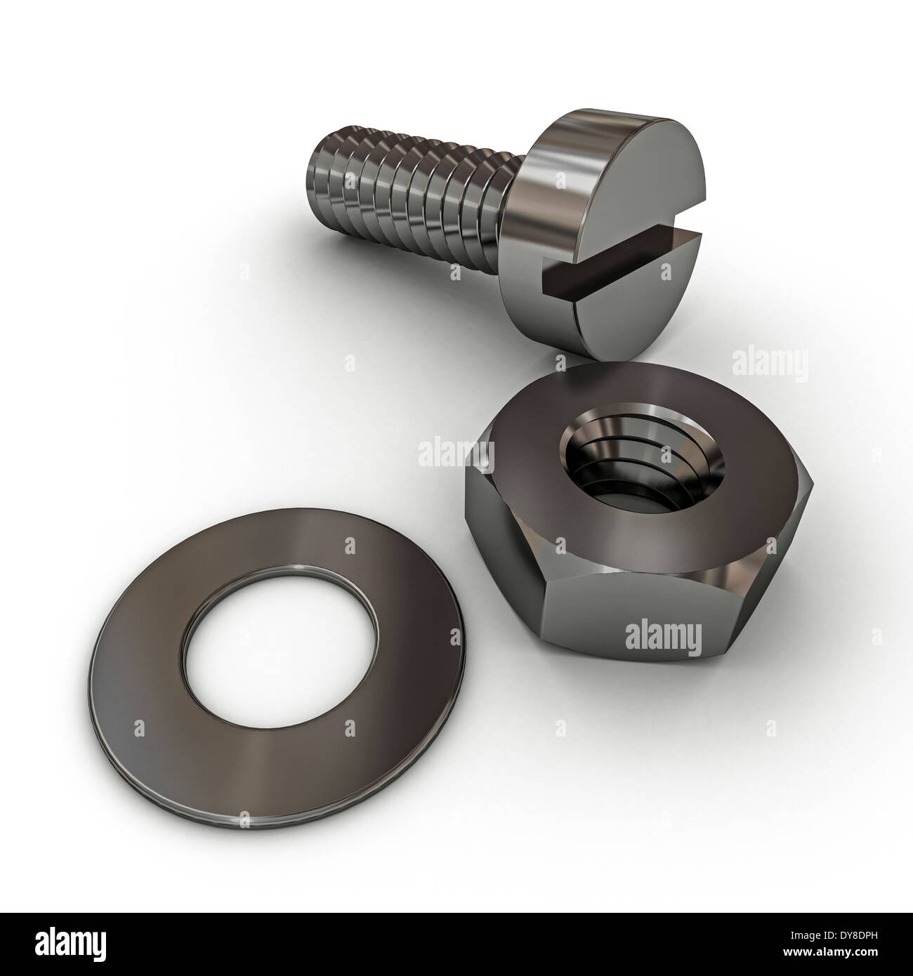 nuts and bolts isolated on white background Stock Photo - Alamy