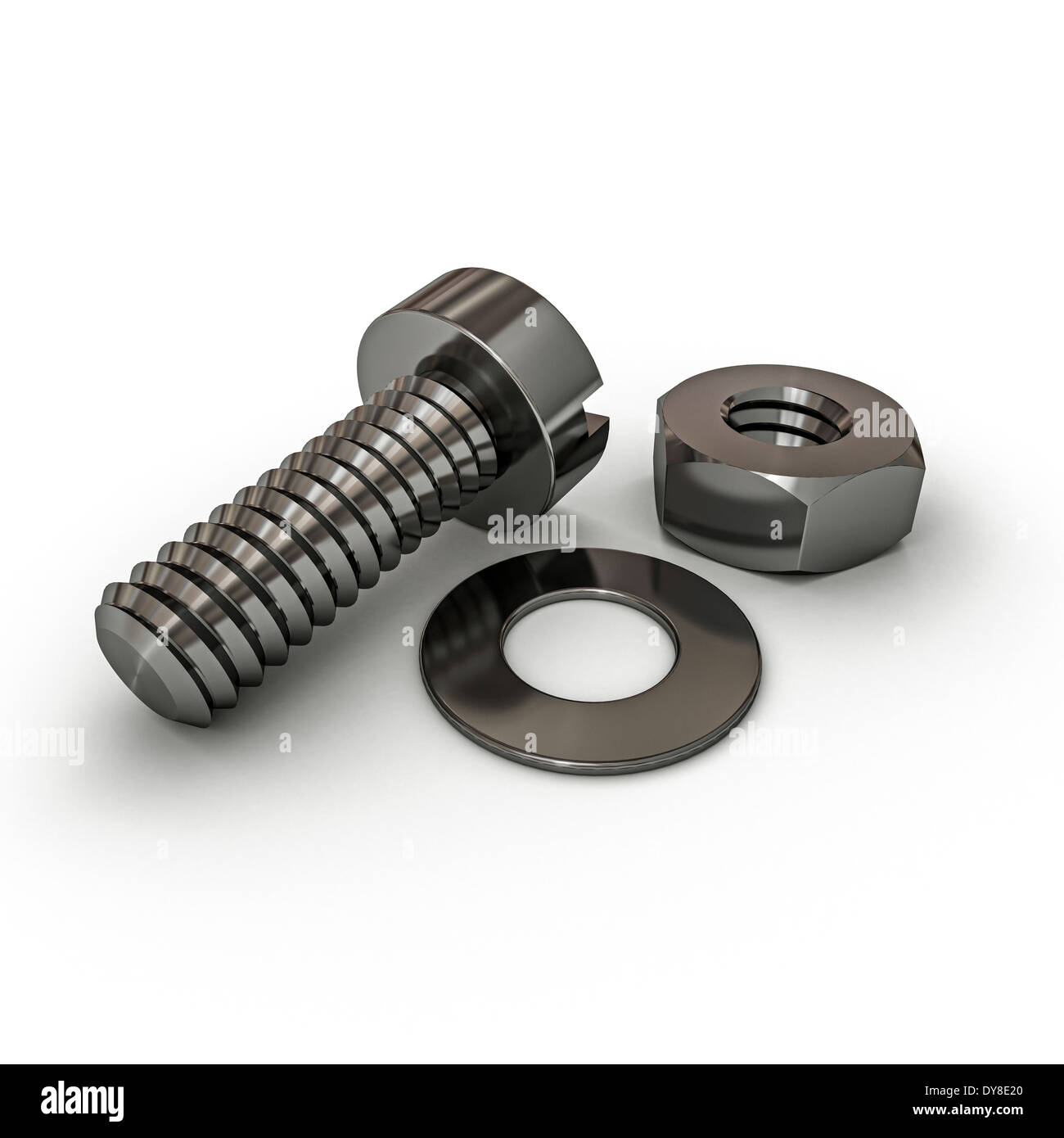 nuts and bolts isolated on white background Stock Photo - Alamy