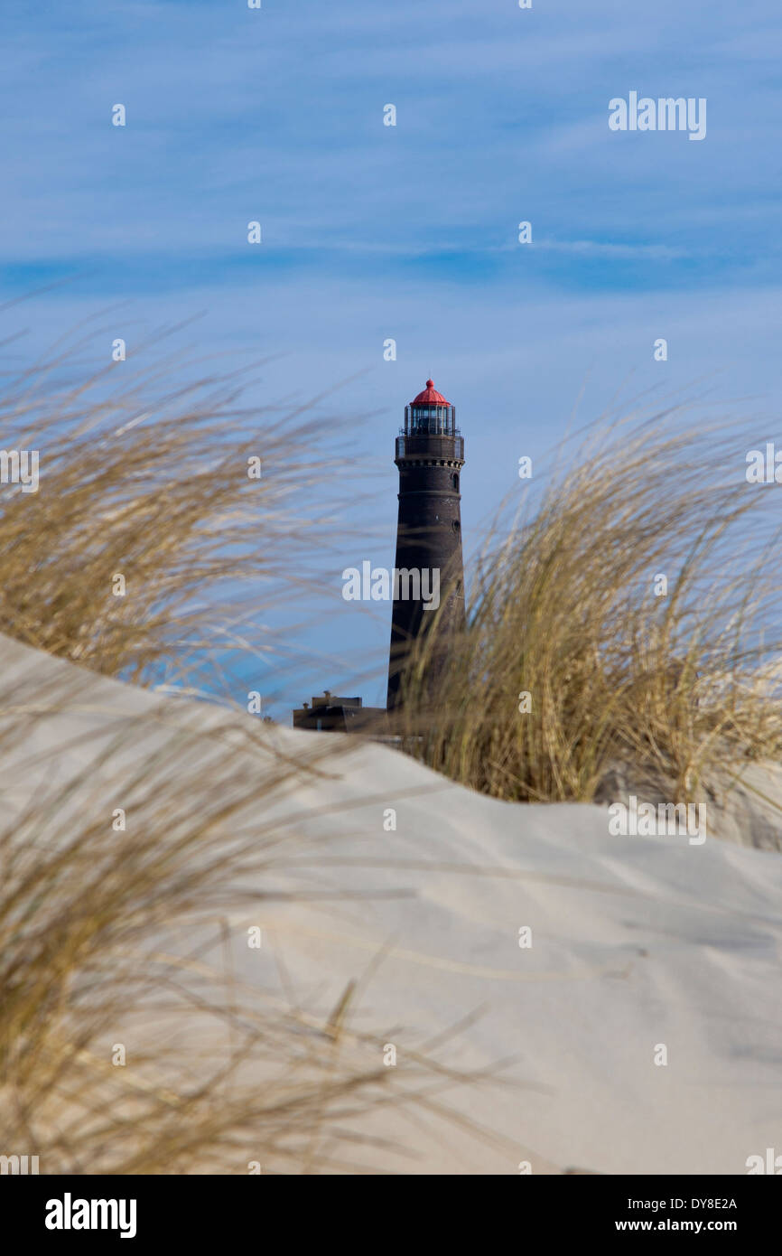 neuer leuchtturm lighthouse, borkum island, lower saxony, niedersachsen ...