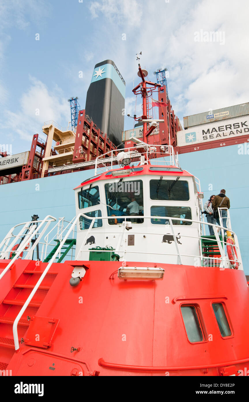 GDANSK, POLAND. 21st August , 2013. World largest container ship Maersk ...