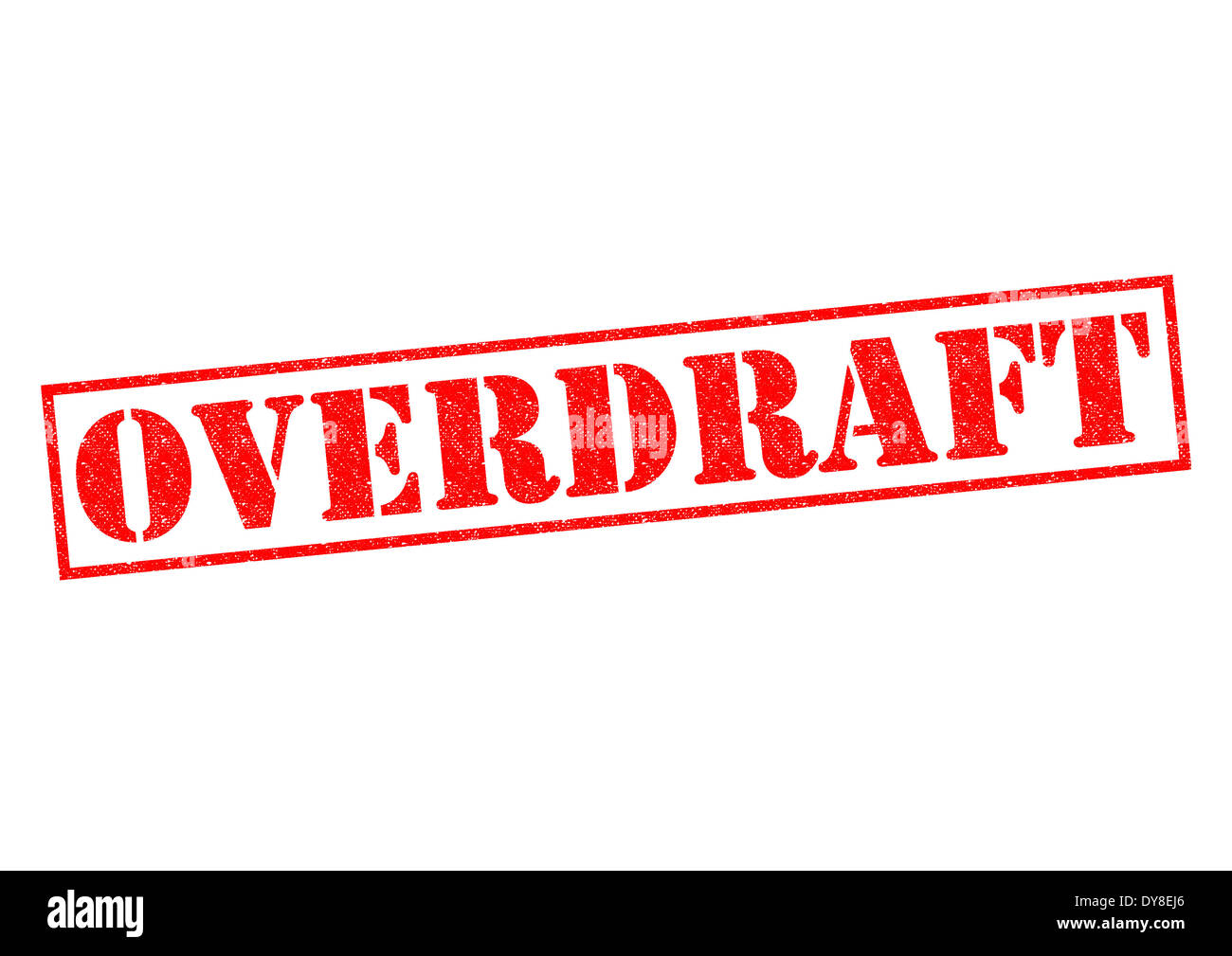 OVERDRAFT red Rubber Stamp over a white background Stock Photo - Alamy