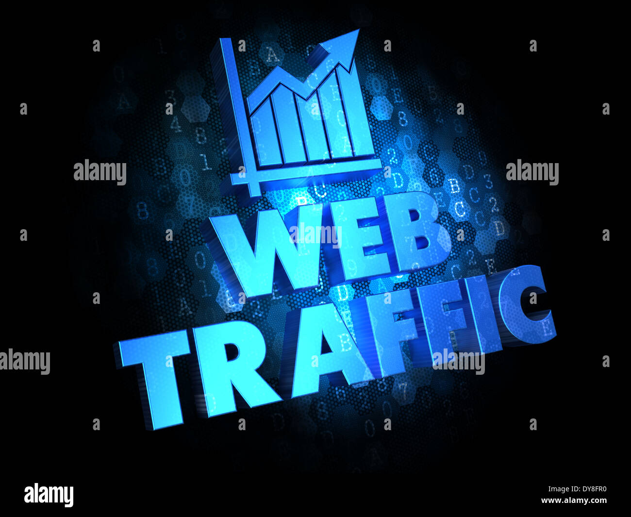 Web Traffic. Growth Concept on Digital Background Stock Photo - Alamy