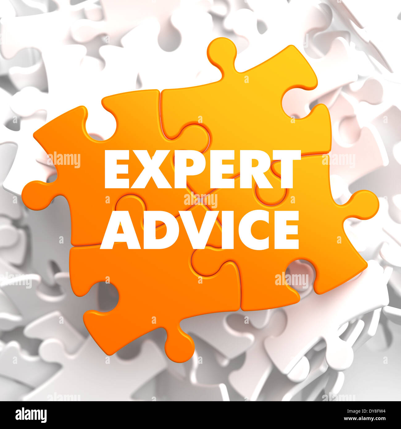 Expert Advice on Orange Puzzle Stock Photo - Alamy