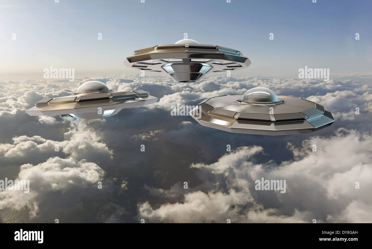 unidentified objects flying in the sky Stock Photo - Alamy