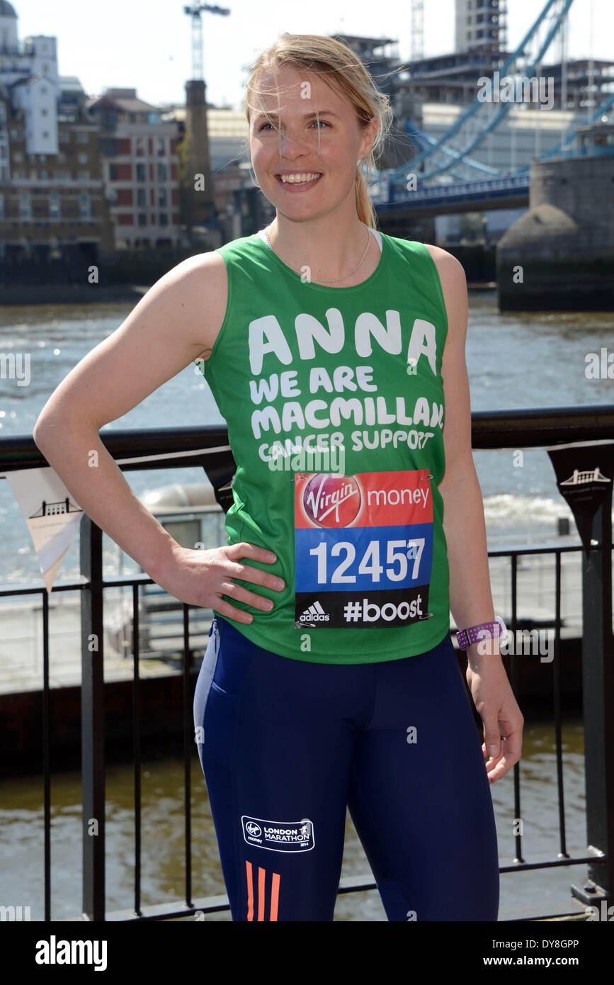 London, UK. 9th April, 2014. Anna Watkins (We Are Macmillan. Cancer ...