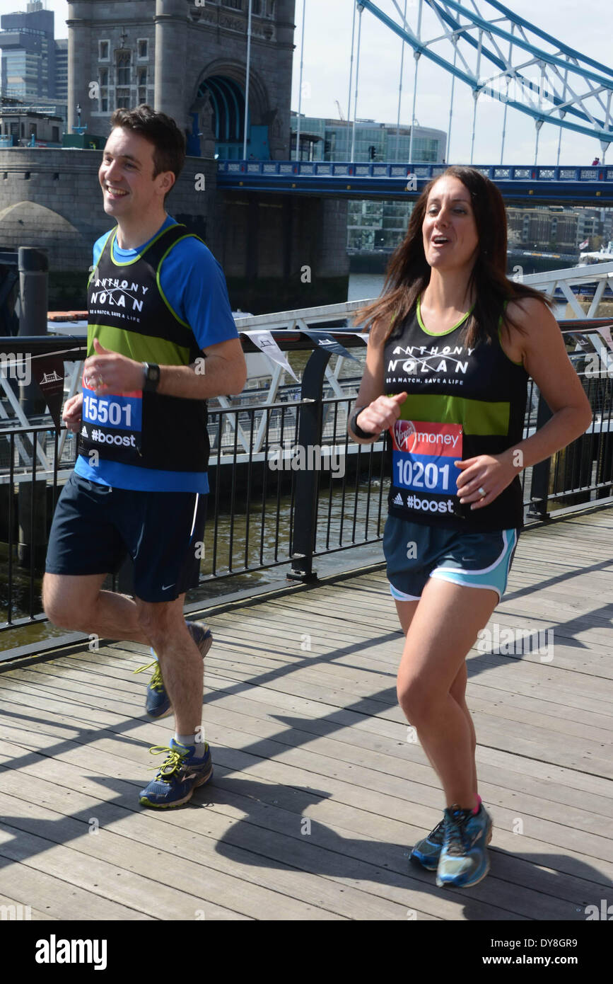 London, UK. 9th April, 2014. Joe Crowley and Lucy Siegle (Anthony Nolan ...