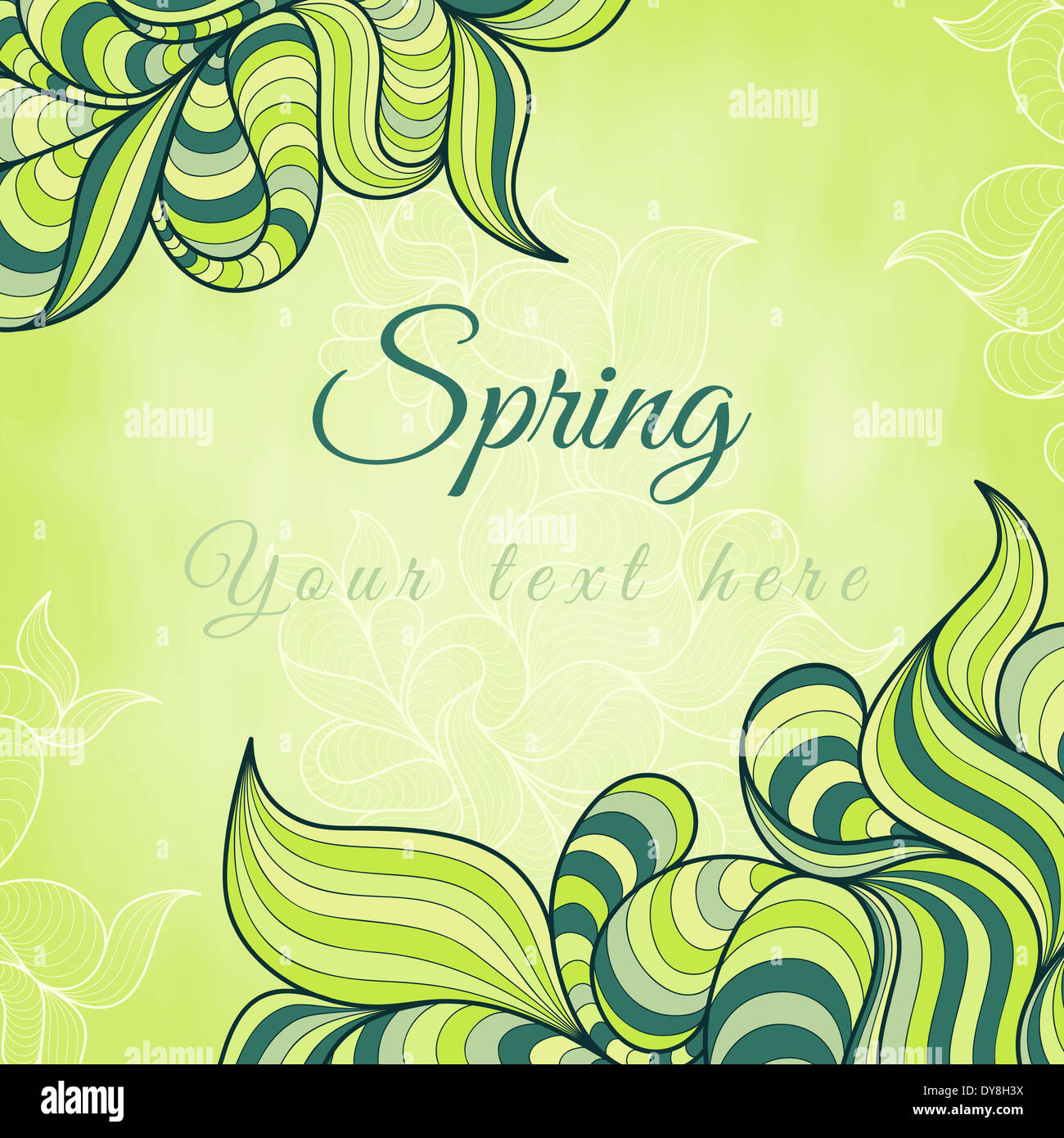 Template with abstract wavy striped leaves Stock Photo - Alamy