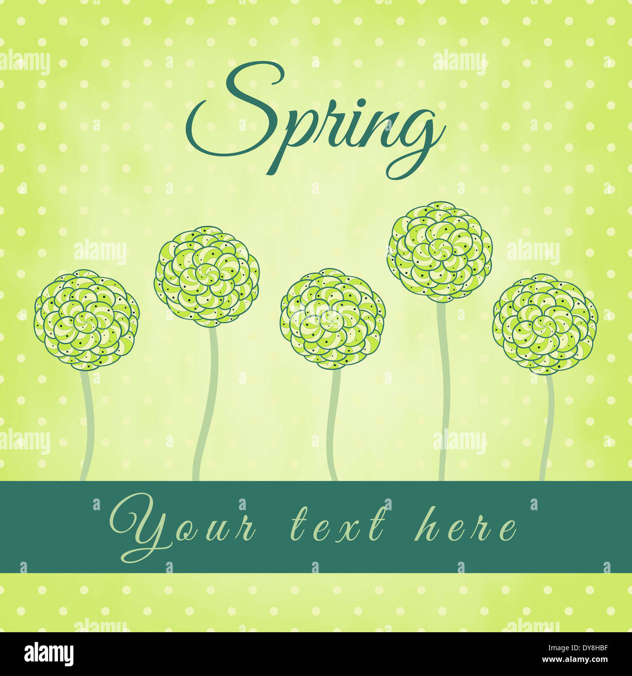Tree with green spiral leaves, spring theme Stock Photo - Alamy