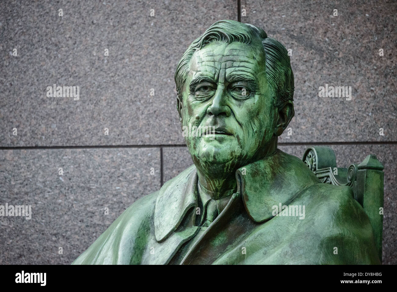 A statue of President Franklin Delano Roosevelt at the FDR Memorial on ...