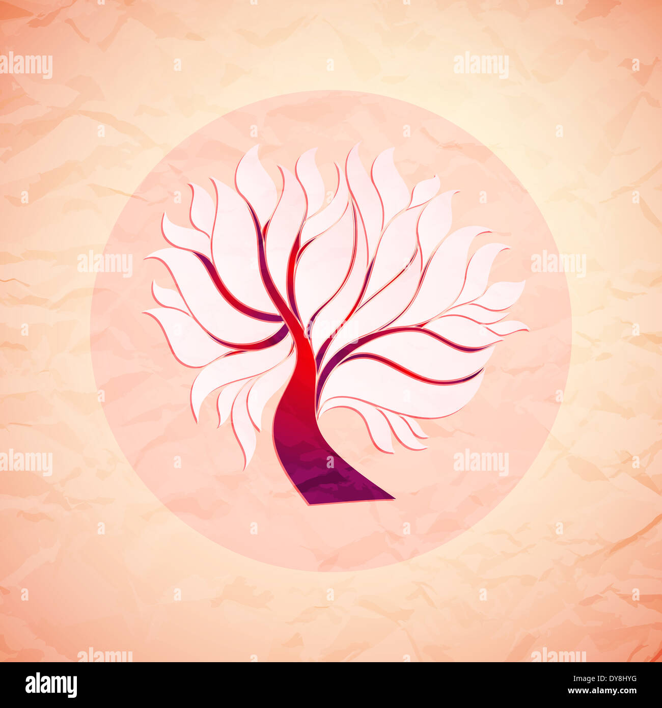 Bright colorful tree from paper, retro style Stock Photo - Alamy