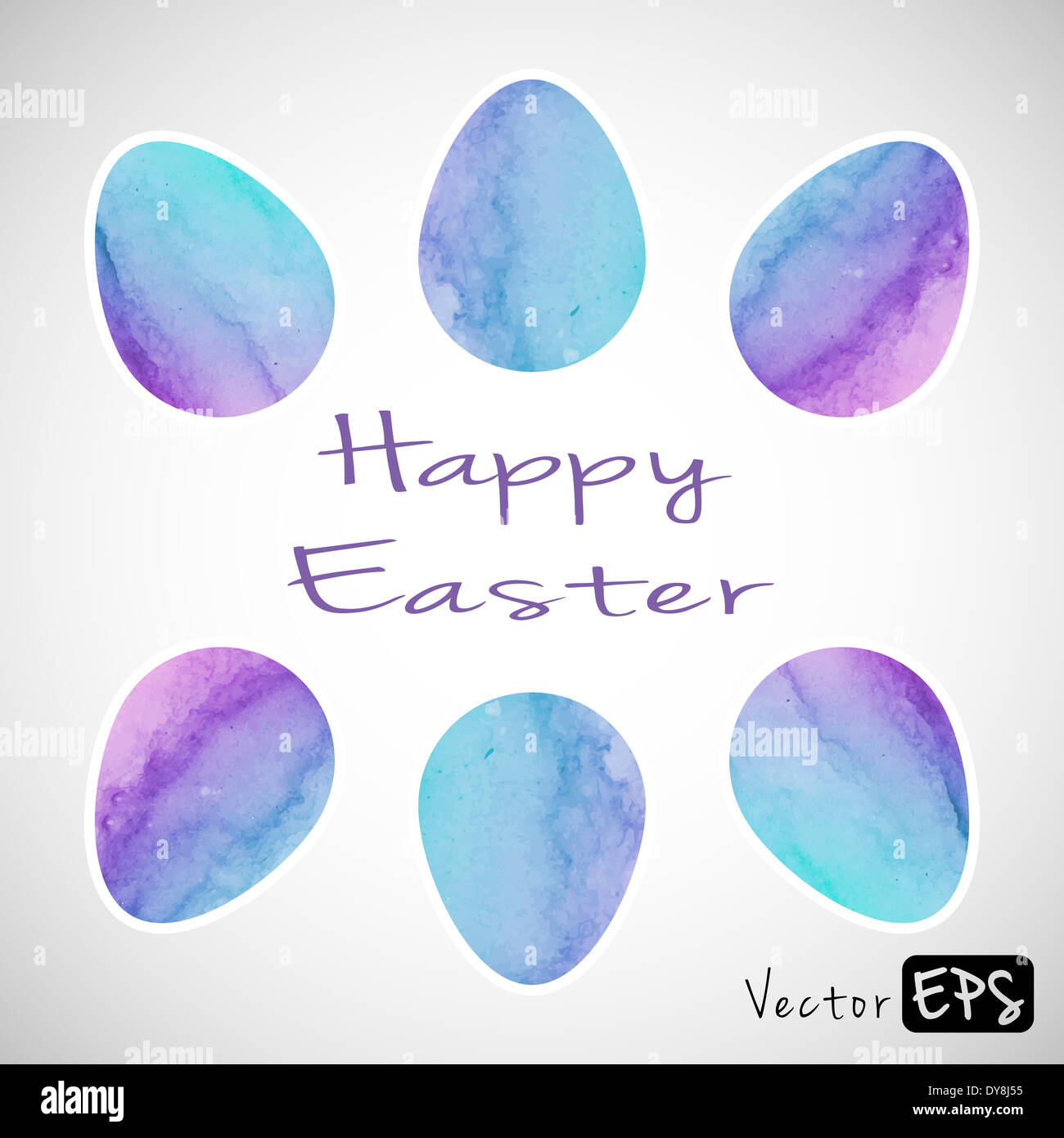 Easter eggs of watercolor texture Stock Photo - Alamy