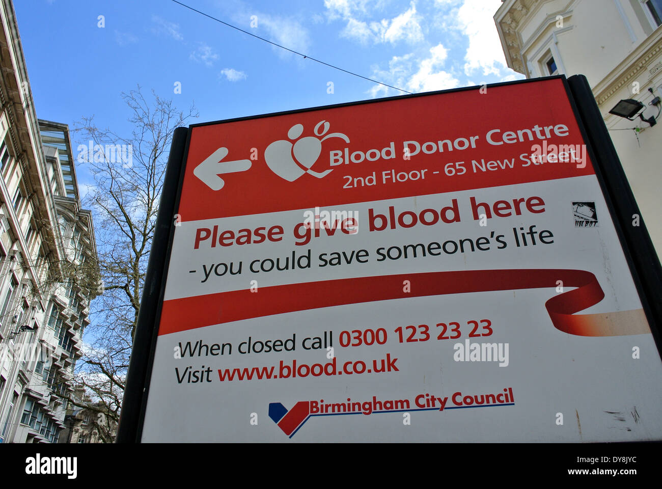 Blood donor centre sign Stock Photo - Alamy
