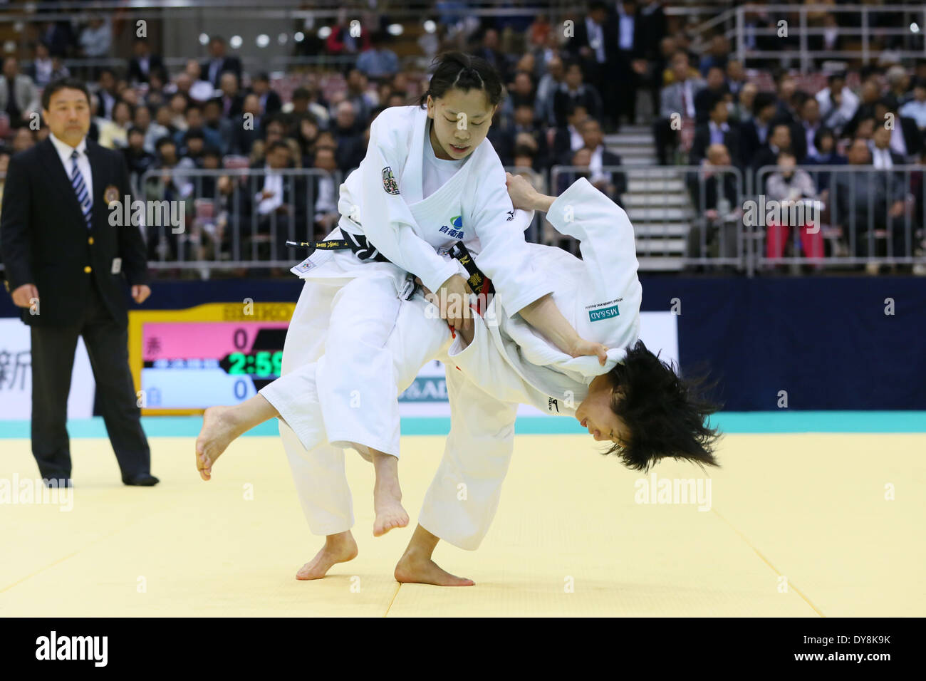 Fukuoka Convention Center, Fukuoka, Japan. 5th Apr, 2014. (L-R) Misato Toda, Ami Kondo, APRIL 5 ...