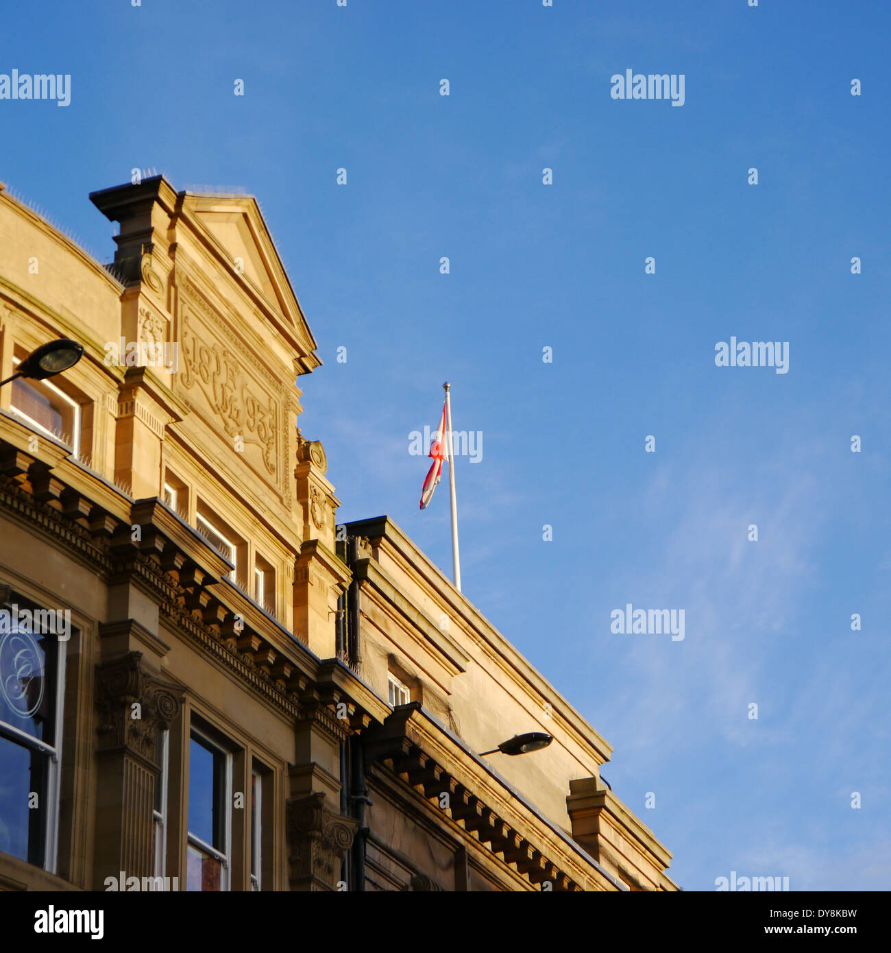 Architectural features of neo-classical stone building, Grainger Town ...