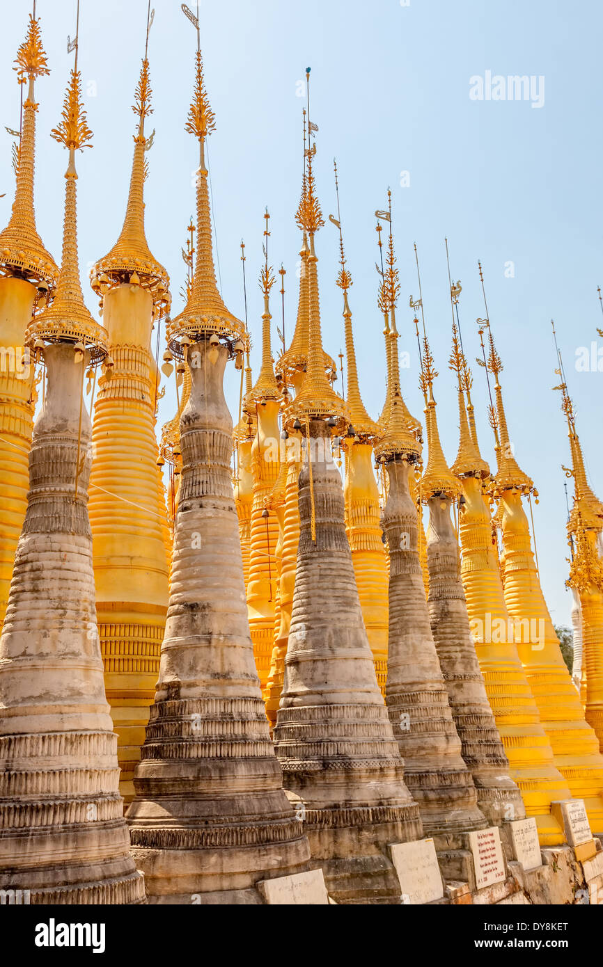 Indein, Inle Lake, renovated pagodas Stock Photo - Alamy