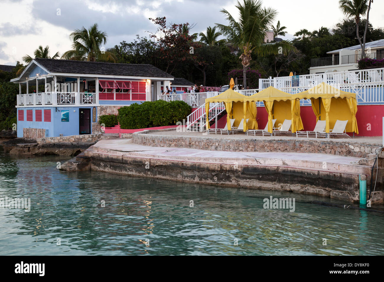 Colorful resort scene in the Bahamas Stock Photo - Alamy