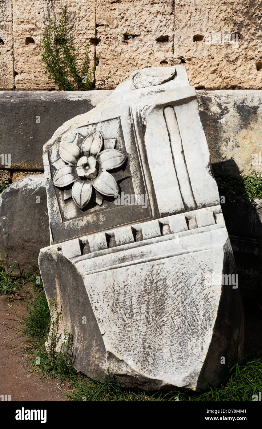 Broken stone piece of Roman Forum Rome, Italy Stock Photo - Alamy