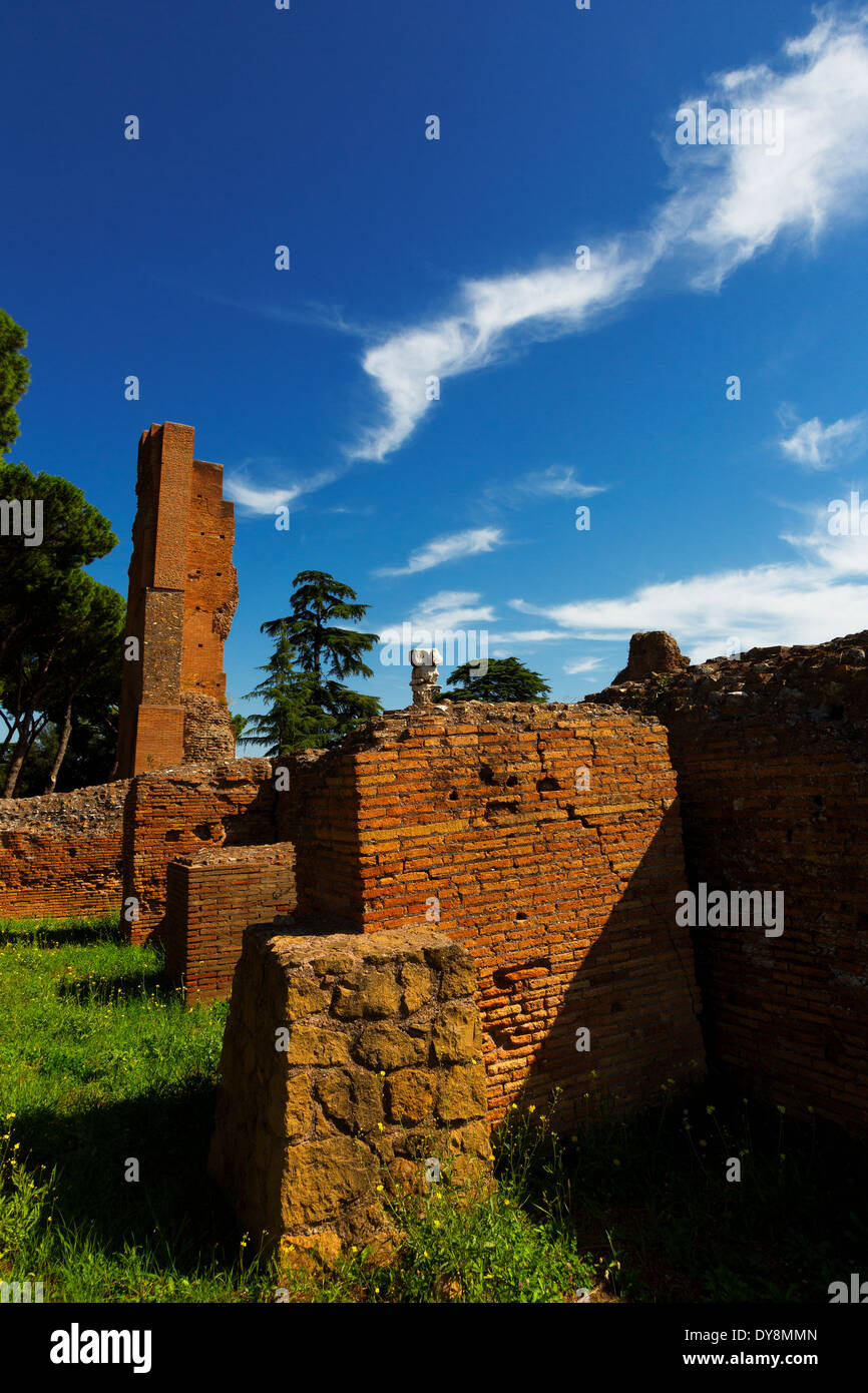 Brick wall structure of old ruins in the Roman Forum Rome, Italy Stock ...