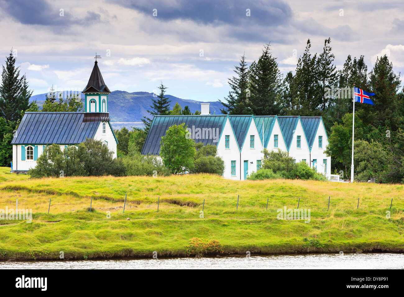 Thingvallakirkja church in Thingvellir National park, Arnessysla ...