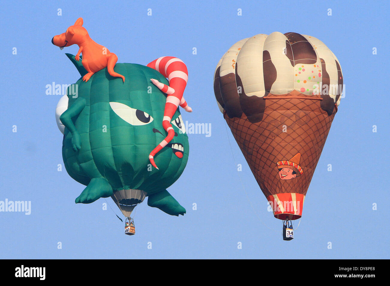 Pampanga, Philippines. 10th Apr, 2014. Hot air balloons rise during the ...