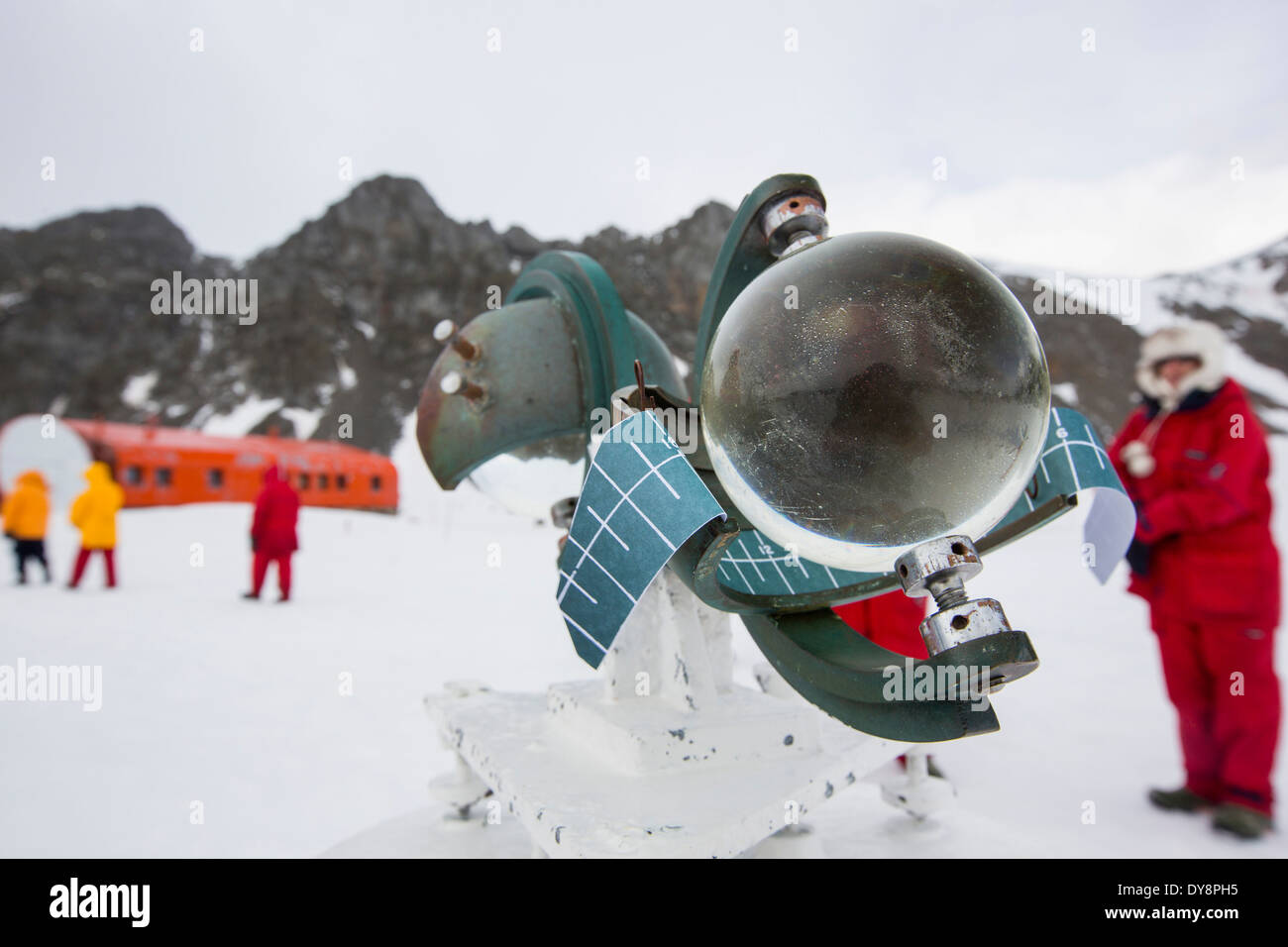 A Campbell Stokes Sunshine Recorder, measuring hours of sunlight at ...