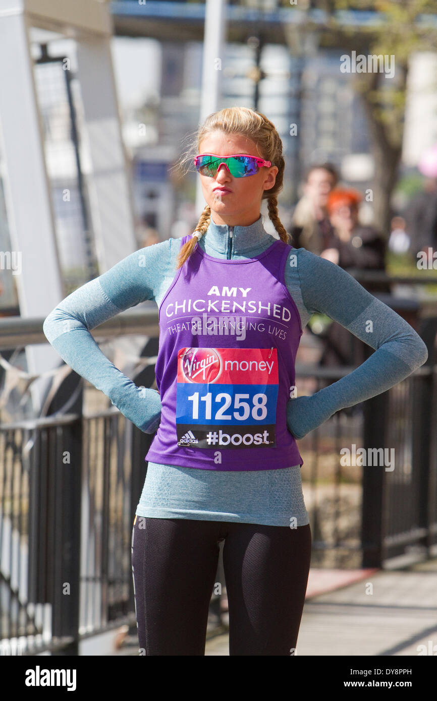 London, UK. 9th April, 2014. Amy Willerton poses for photographers at ...