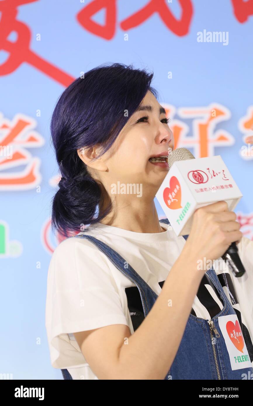 Taipei, China. 8th Apr, 2014. Singer Ella attends public activity press ...