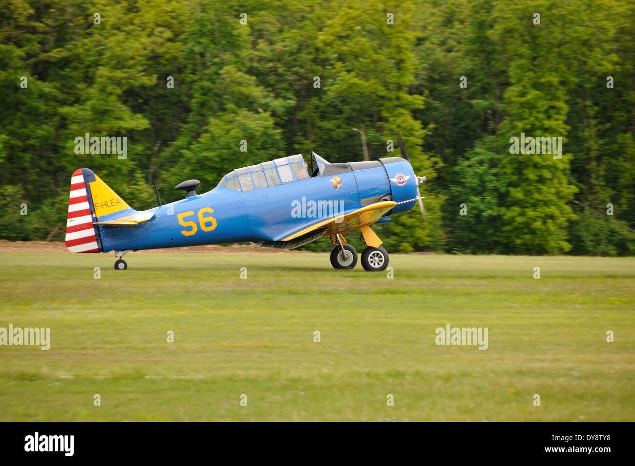 North American T-6G Texan at the air show of La Ferte Alais Stock Photo ...