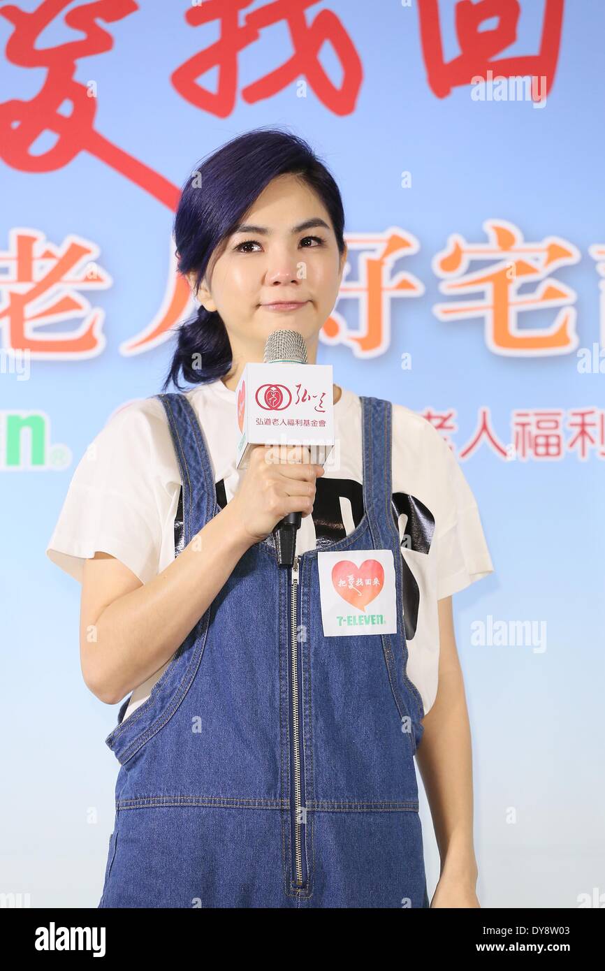 Taipei, China. 8th Apr, 2014. Singer Ella attends public activity press ...