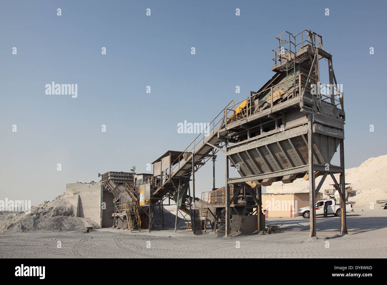 A stone crushing and grading machine operating in metals waste recovery ...