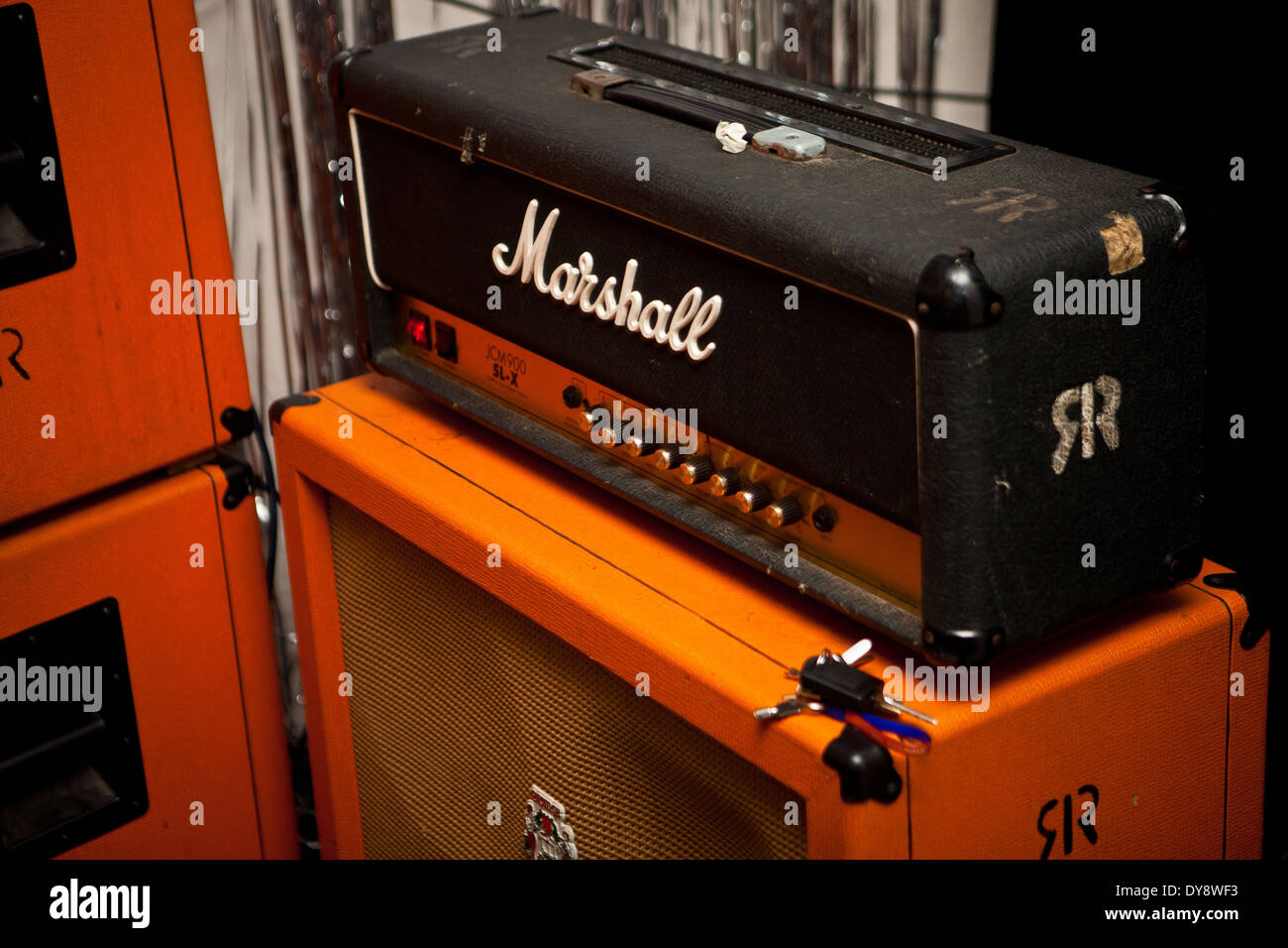 Marshall Amps in music studio Stock Photo - Alamy