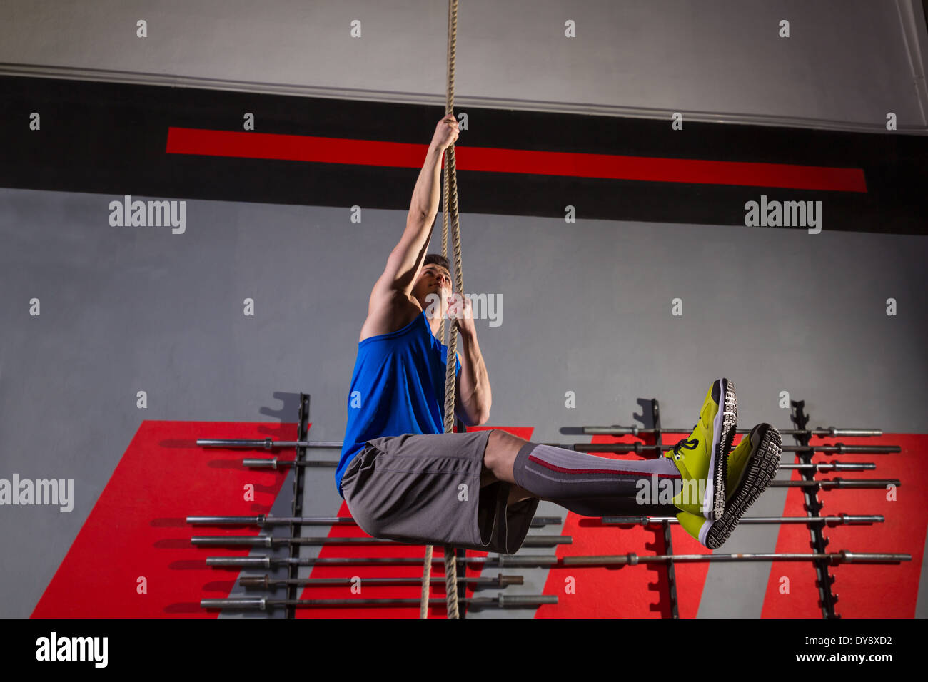 Climbing rope gymnasium hi-res stock photography and images - Alamy