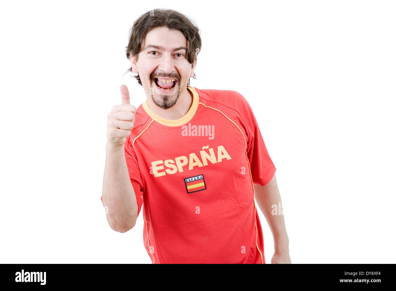 Happy spanish man supporter isolated hi-res stock photography and ...
