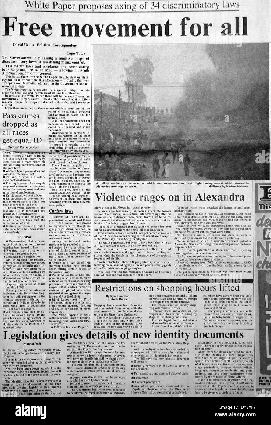 South african newspapers hi-res stock photography and images - Alamy