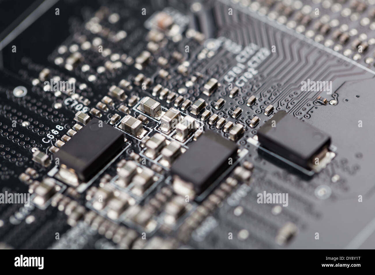 Computer graphics adapter closeup background Stock Photo - Alamy
