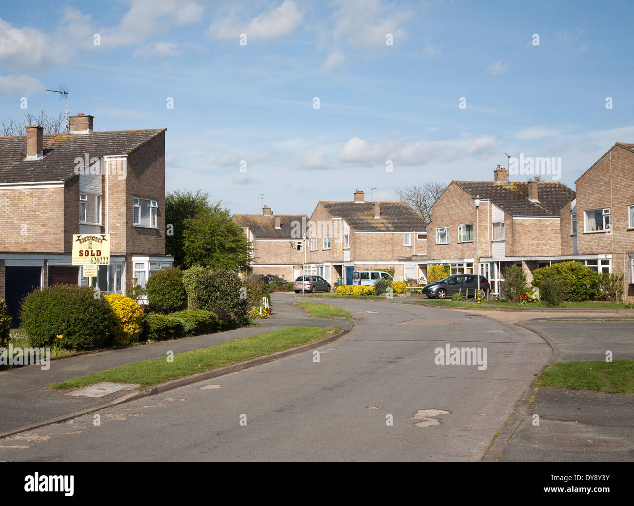 Private housing on suburban housing estate in Woodbridge, Suffolk ...