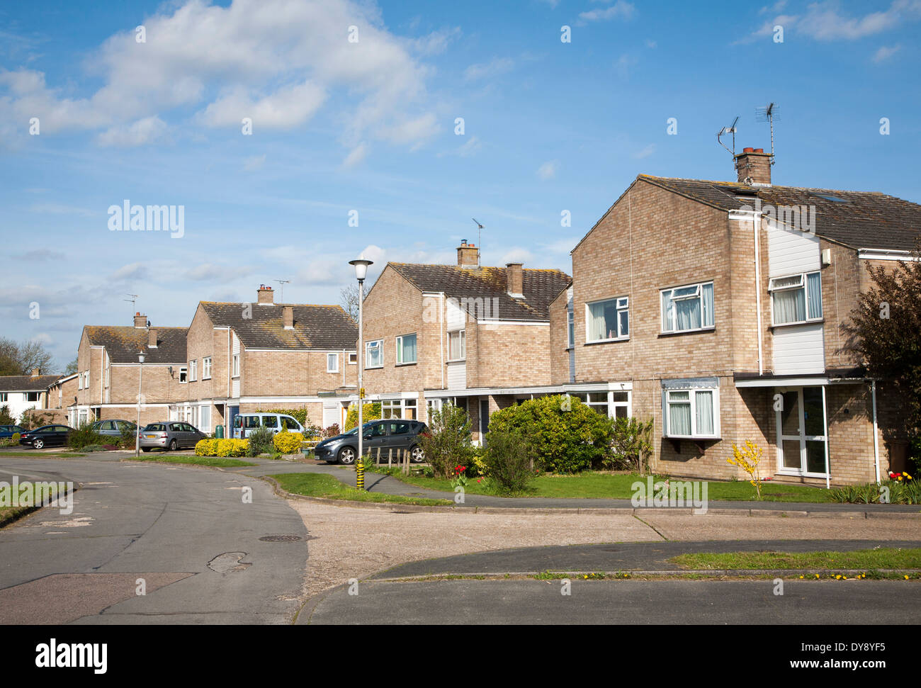 Private housing on suburban housing estate in Woodbridge, Suffolk ...