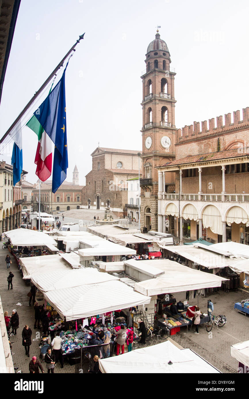 Torre Civica dell'Orologio and Palazzo del Podestà, Faenza, Emilia ...