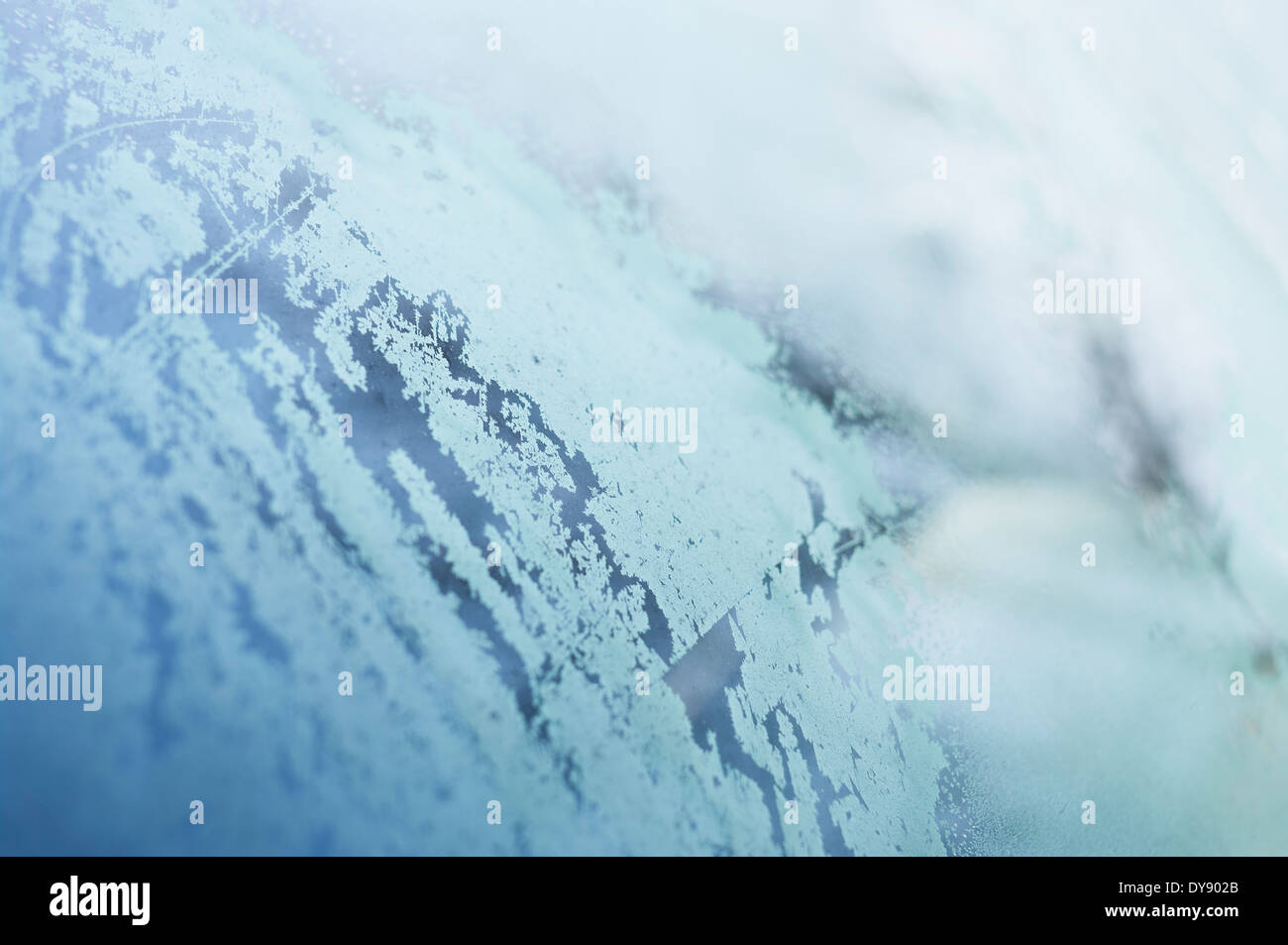 Frozen windscreen, detail Stock Photo - Alamy