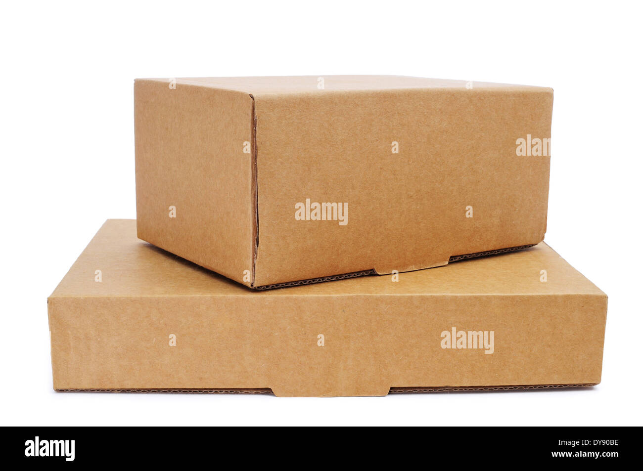 some cardboard boxes on a white background Stock Photo - Alamy