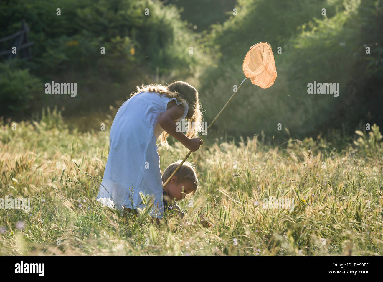Child with butterfly net hi-res stock photography and images - Alamy