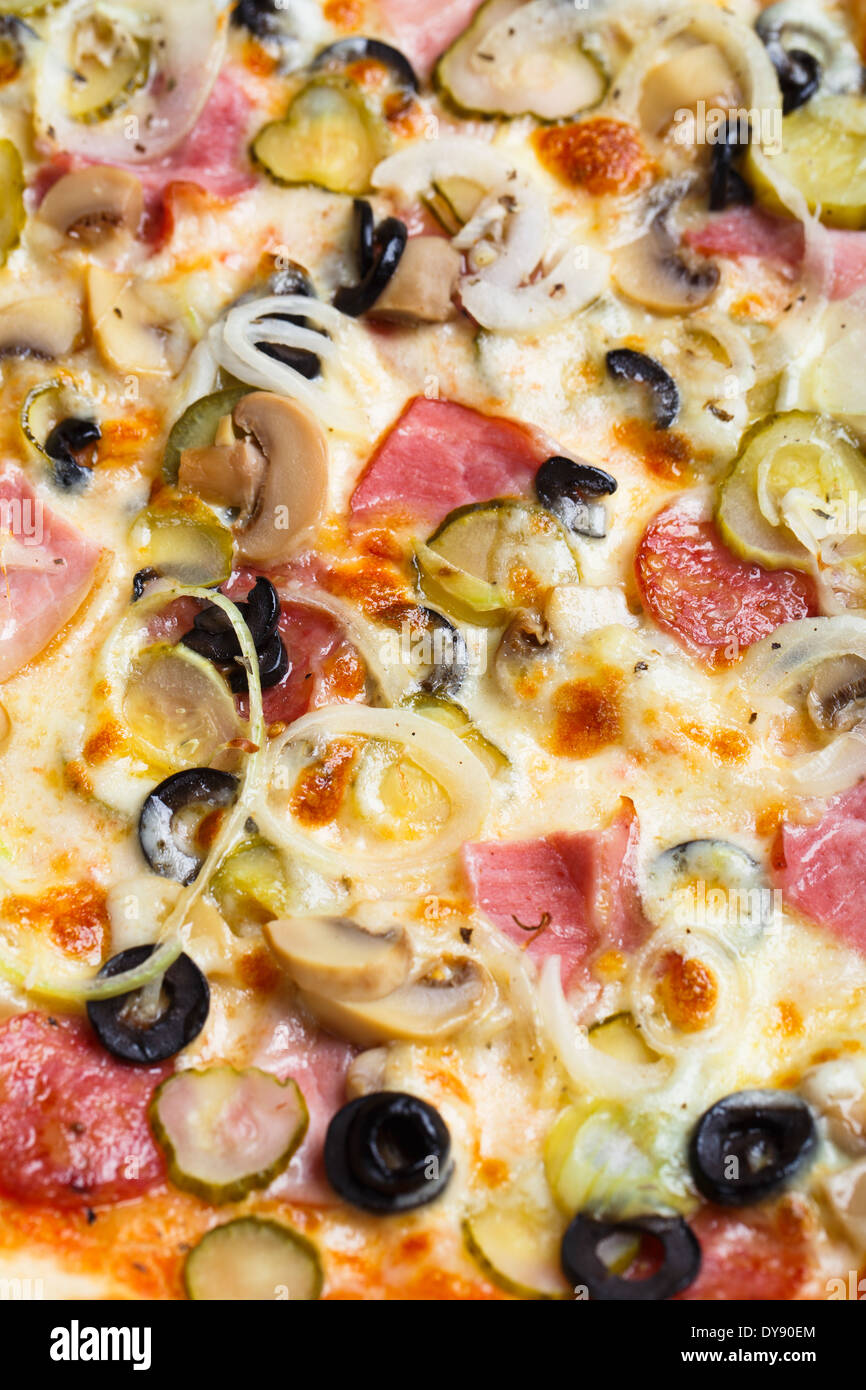 Closeup picture of pizza Stock Photo - Alamy