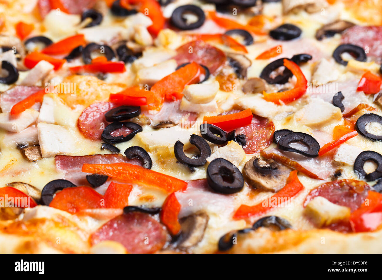 Closeup picture of pizza Stock Photo - Alamy